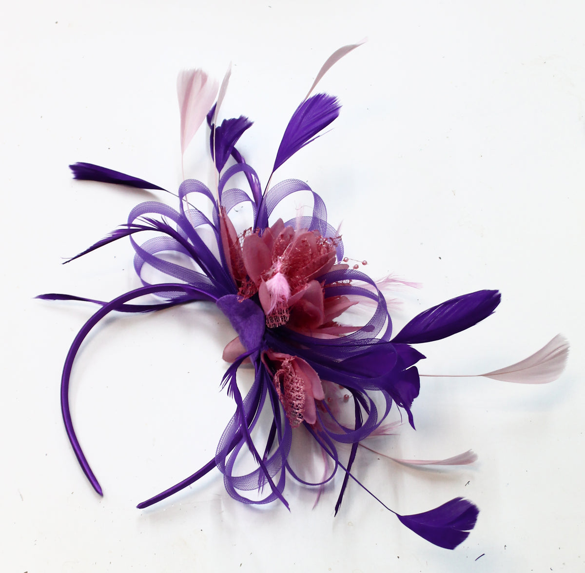 Caprilite UK Online | Bespoke Hoopmix Fascinator on Headband - Purple ...