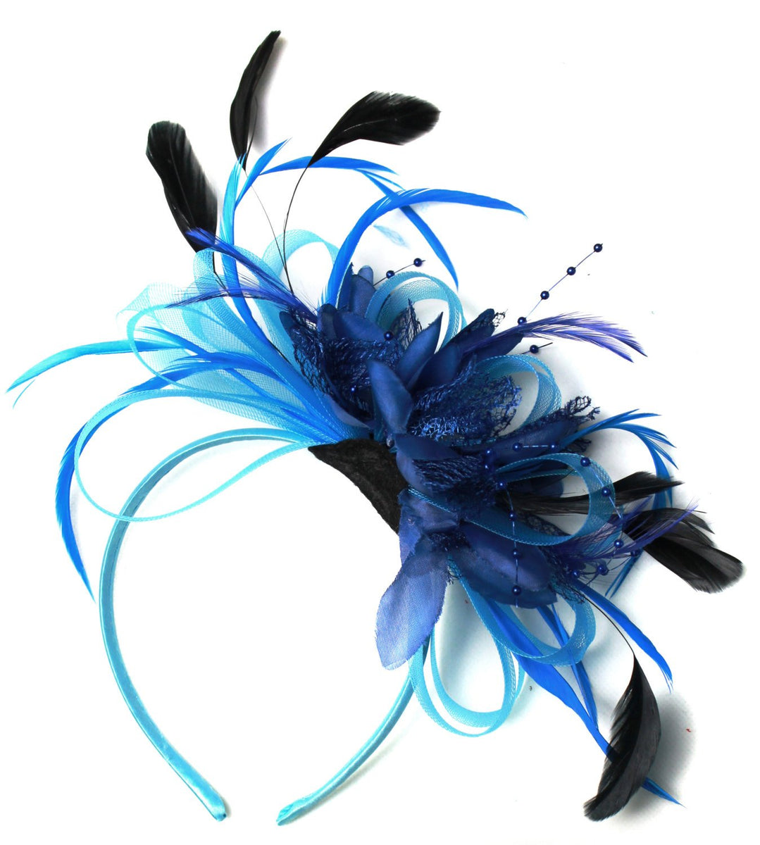Caprilite UK Online | Caprilite Aqua and Navy Blue Net Hoop & Feathers ...