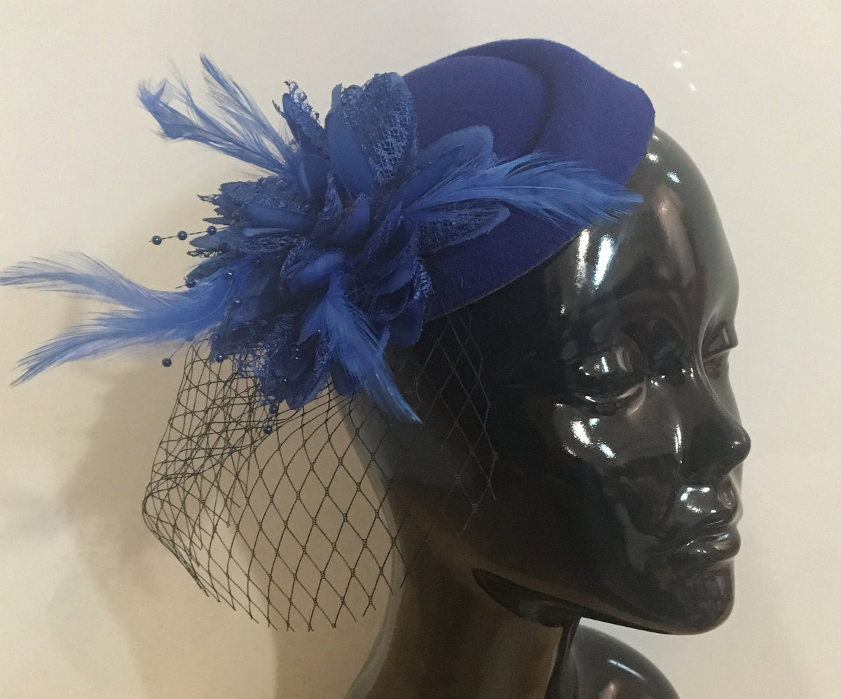 Caprilite UK Online | Caprilite Royal Blue Cobalt Blue Fascinator Hat ...